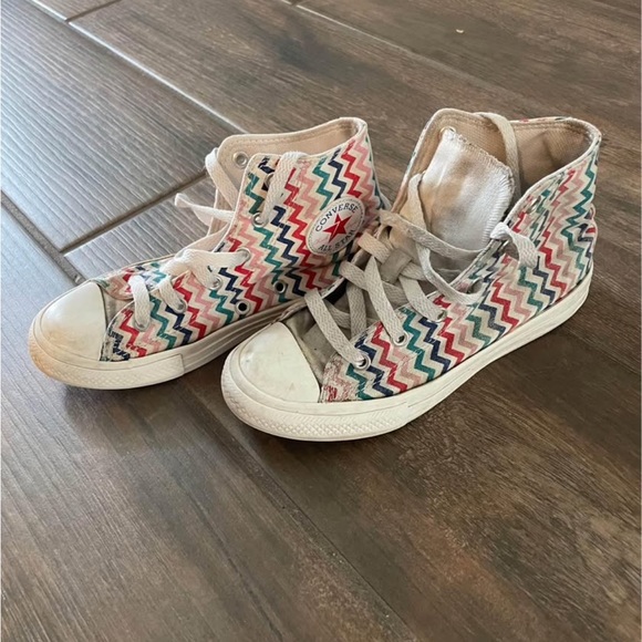 Converse | Shoes | Colorful Zigzag Hightop Converse Sneakers | Poshmark